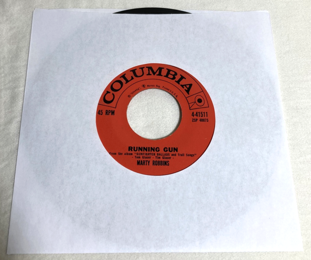Marty Robbins - El Paso/Running Gun - 45 RPM Vinyl 7" Single Columbia ...