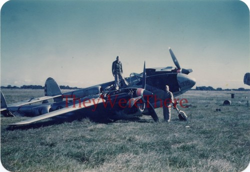 *WWII KODACHROME photo- P 38 Lighting Fighter plane NOSE #375 - COLOR ...