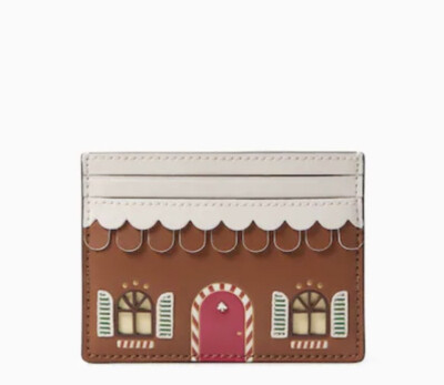 Kate Spade Gingerbread House Small Slim Card Holder Wallet Leather ...