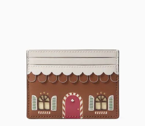 Kate Spade Gingerbread House Small Slim Card Holder Wallet Leather ...