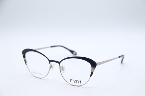 NEW FYSH 3656 M201 BLUE SILVER GUNMETAL AUTHENTIC FRAMES EYEGLASSES 51 ...