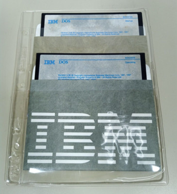 Vintage 1987 IBM DOS 3.30 5.25" Floppy Disc Operating System 80X0929 ...