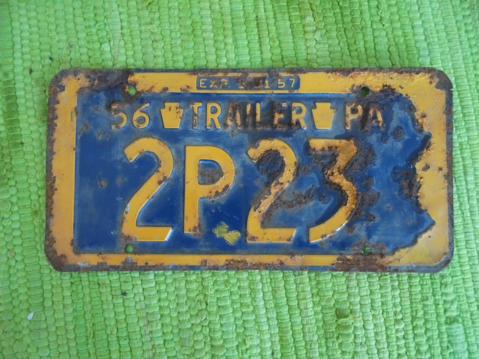 1956 Pennsylvania Trailer License Plate PA Tag 2P23 Penna 56 | eBay