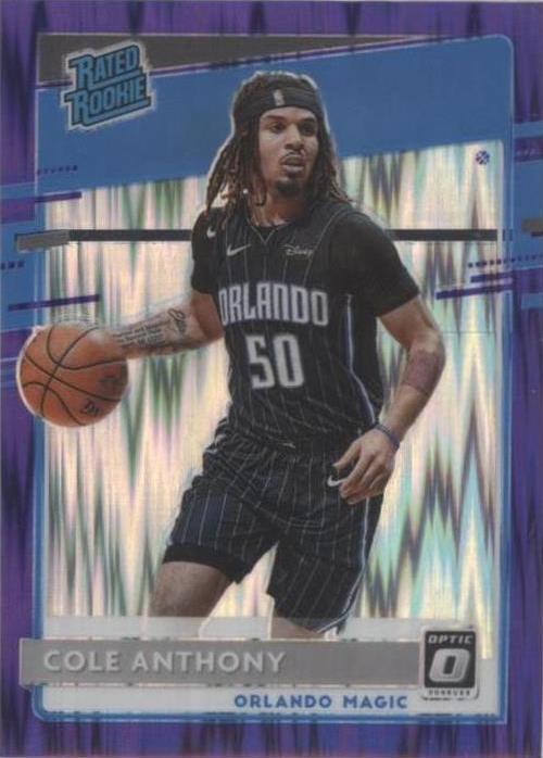 2020-21 Panini Donruss Optic - Rated Rookie Cole Anthony #165 Purple ...