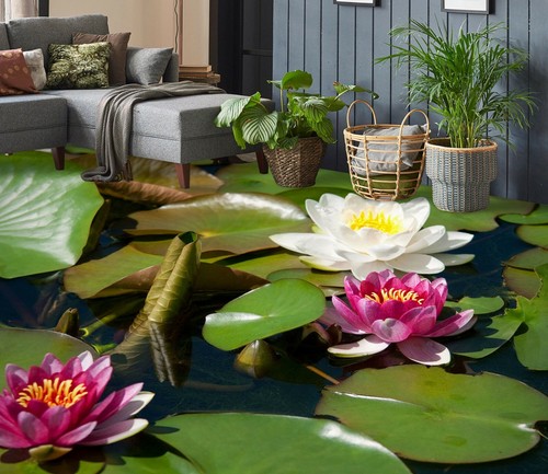 3D White Lotus 14313NA Floor WallPaper Murals Wall Print 5D AJ ...