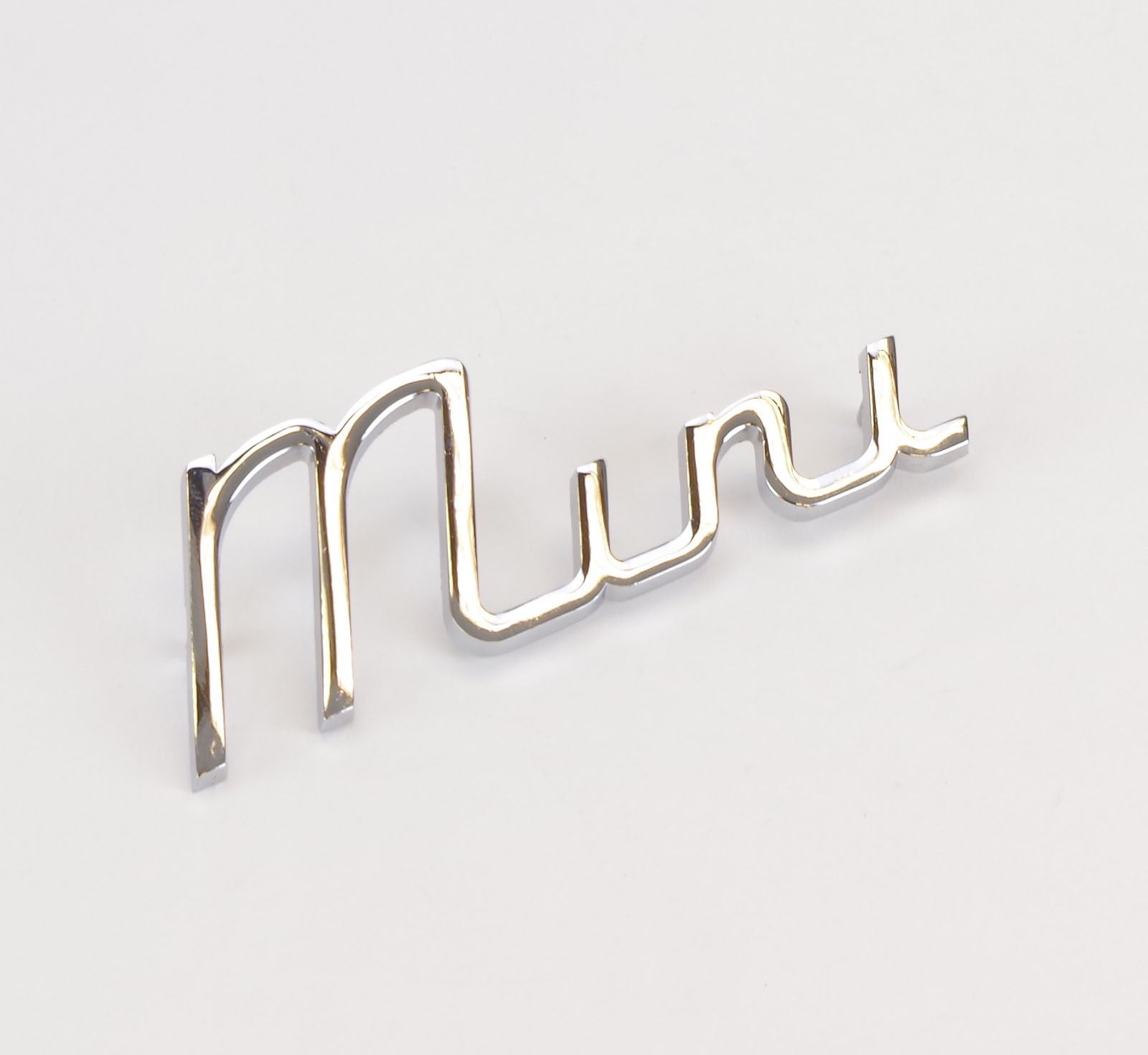 Classic Mini Boot Badge Silver 'mini' Script MK1 Cars Austin Cooper ...