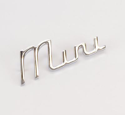 Classic Mini Boot Badge Silver 'mini' Script MK1 Cars Austin Cooper ...