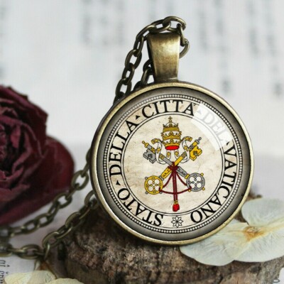 Vatican Christianity Crossed Keys Crown St. Peter Papal Necklace ...