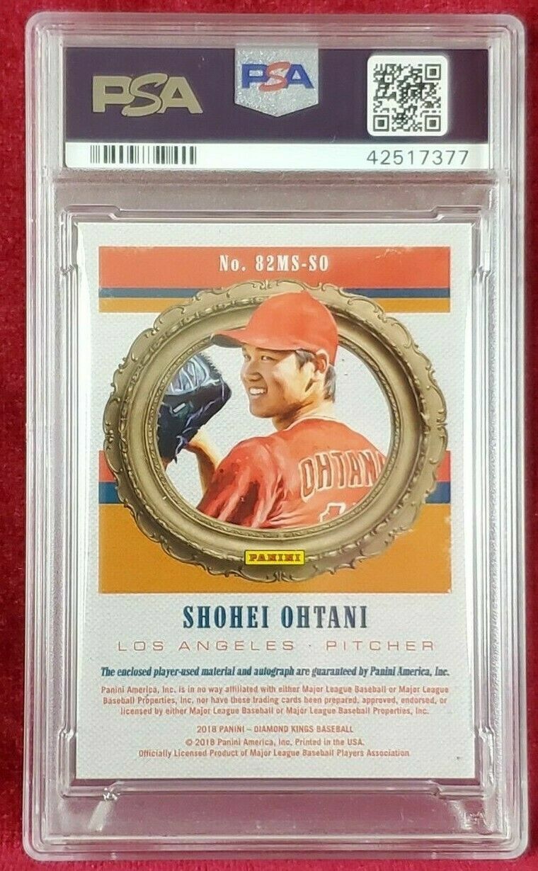 2018 PANINI DMD. KINGS SHOHEI OHTANI- AUTO/DUAL PATCH-PSA 9/10-CARD ...