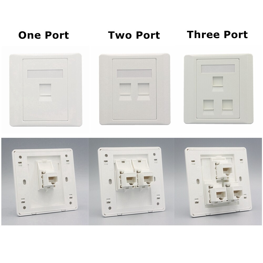 LAN CAT6 Outlet Computer Network Ethernet Panel Faceplate RJ45 Wall ...