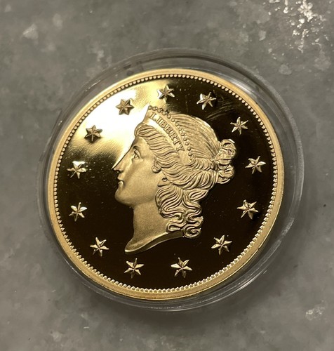 The American Mint - 1841 Gold Coronet 1/4 Eagle 24k Gold Layered Copper ...