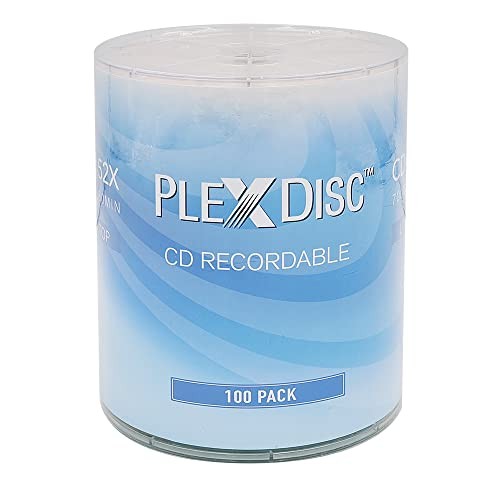 CD-R 700MB 52X Logo Top Blank Discs - 100 Pack | Writable Bulk CDs for ...
