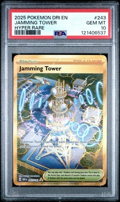 2025 Pokemon Dri En-Destined Rivals #243 Jamming Tower Hyper Rare PSA ...