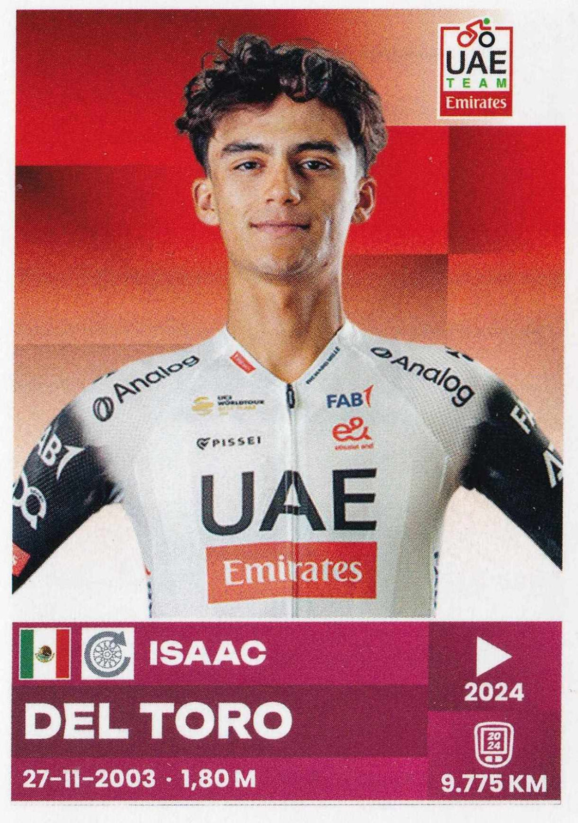 Panini, Giro d'Italia Amore Infinito 2025: figurina 269 Isaac Del Toro ...