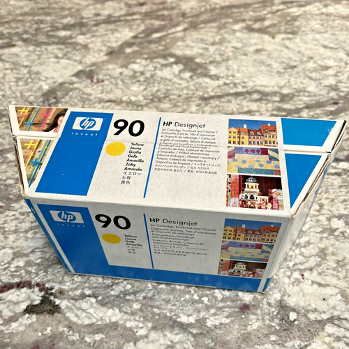 New Sealed Box OEM HP 90 Value Pack C5081A Yellow Ink Printhead Cleaner ...