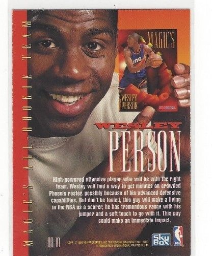 1994-95 HOOPS BASKETBALL MAGIC'S ALL-ROOKIES WESLEY PERSON #AR10 ...