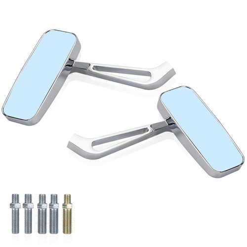 Chrome Rectangle Motorcycle Rearview Side Mirrors For Harley Honda ...