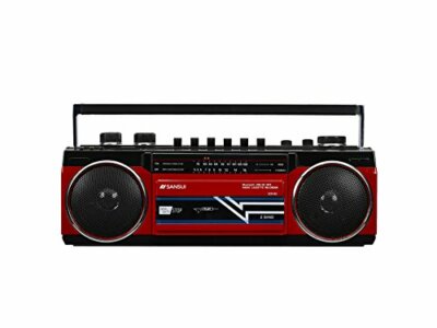 SANSUI SCR-B2 Red Radio Casette Bluetooth Boombox USB SD Card MP3 w ...