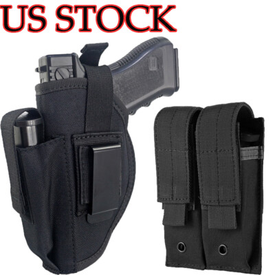 Tactical Gun Holster Universal OWB Holster with Magazine Pouch ...