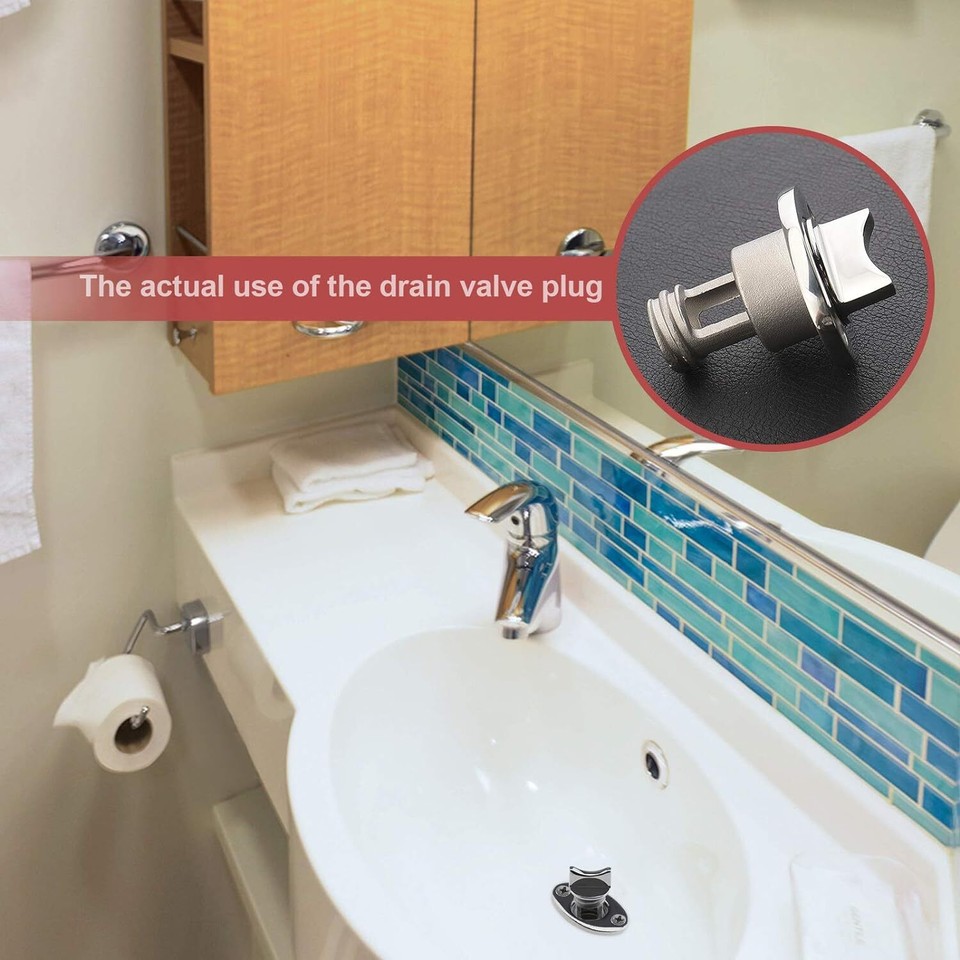 2X Marine Drain Plug Stainless Boat Drain Plug Kit Oval w/ Waterproof ...