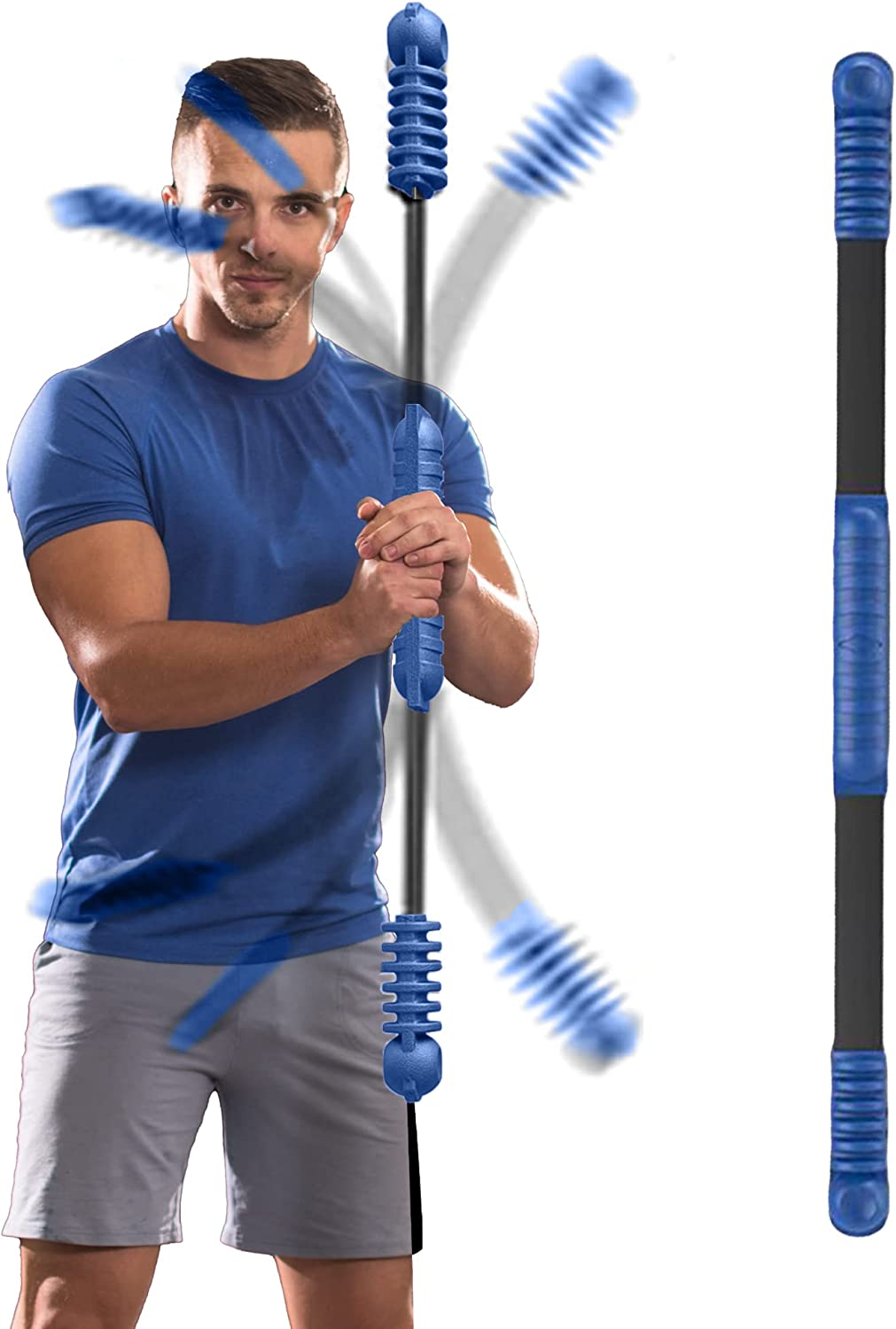 Fitness Bar for Workout,Elastic Exercise Bar, Vibration Shake Weight ...