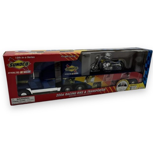 NEW IN BOX SUNOCO 2006 RACING MOTORCYCLE BIKE & TRANSPORT With LIGHTS ...