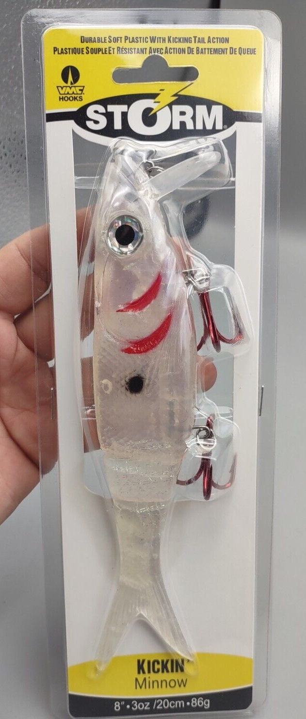 NEW Storm Kickin' Minnow 8” Swim Bait Fishing Lure Pearl KSM08PRL | eBay