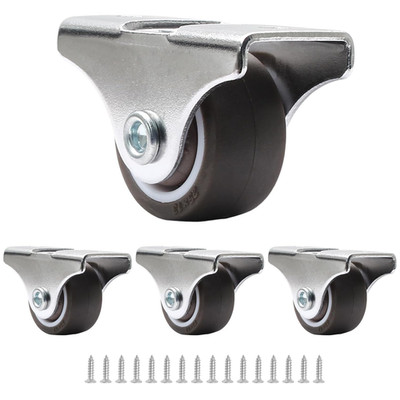 8 Pcs 1 Inch Small Caster Wheels Low Profile Mini Fixed Casters for ...