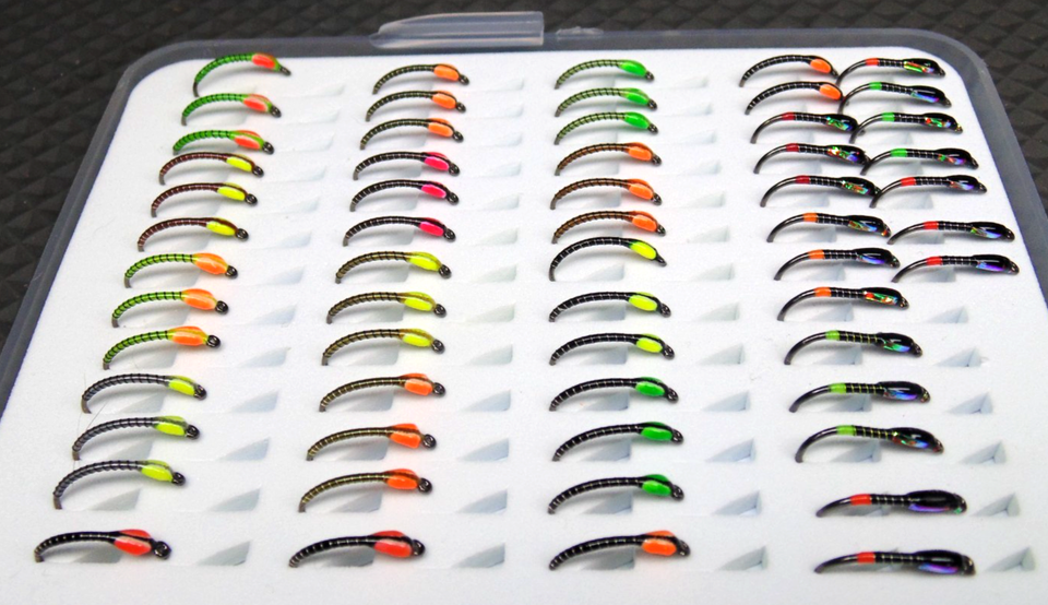 60x competition fly fishing buzzer fly set in box top quality flies ...