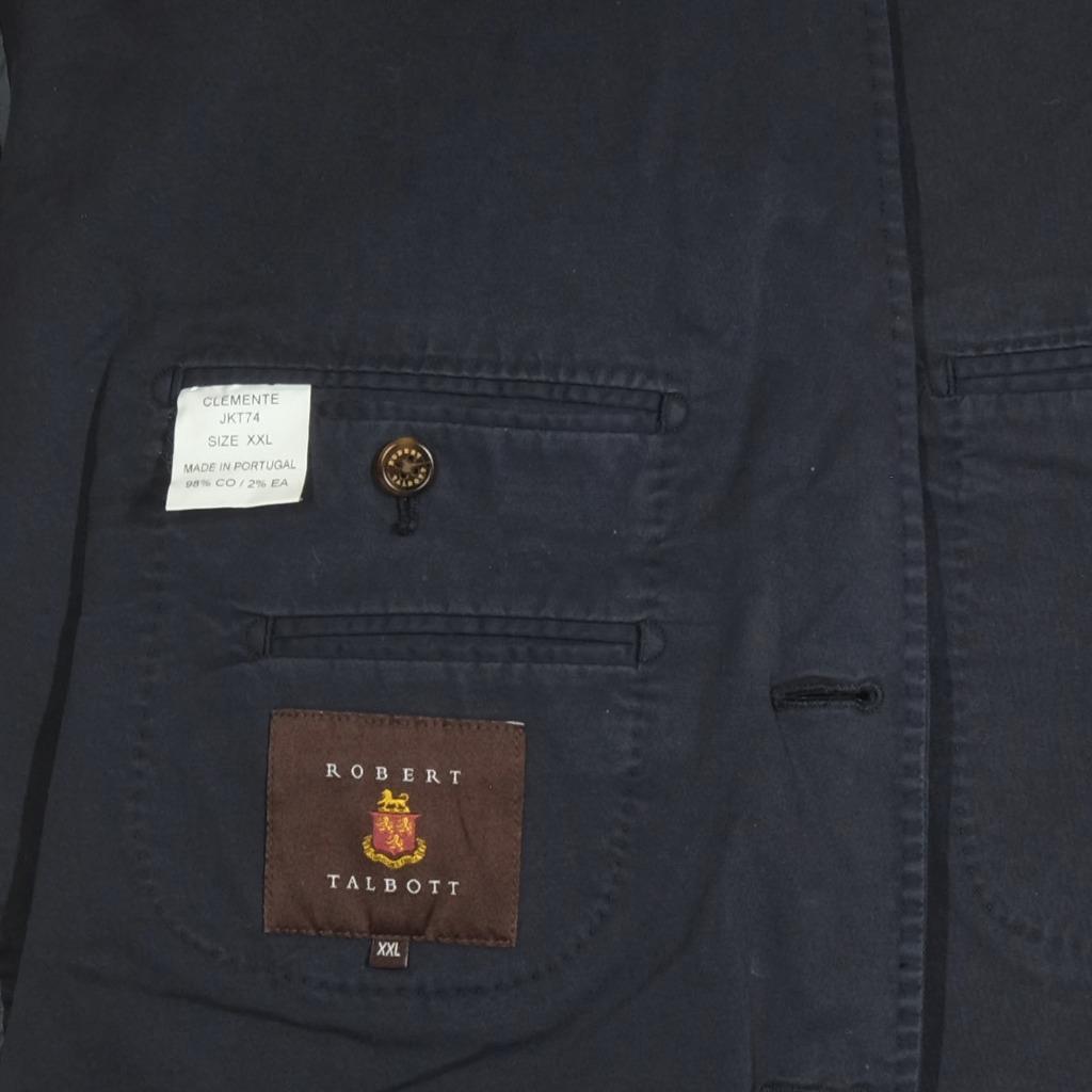 NWOT ROBERT TALBOTT Blazer Sport Jacket Cotton Blend Sz. XXL Navy Blue ...