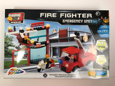 BLOCK Tech Fire Fighter Building Set, 218 Blocks, 4 Models, 3 ...