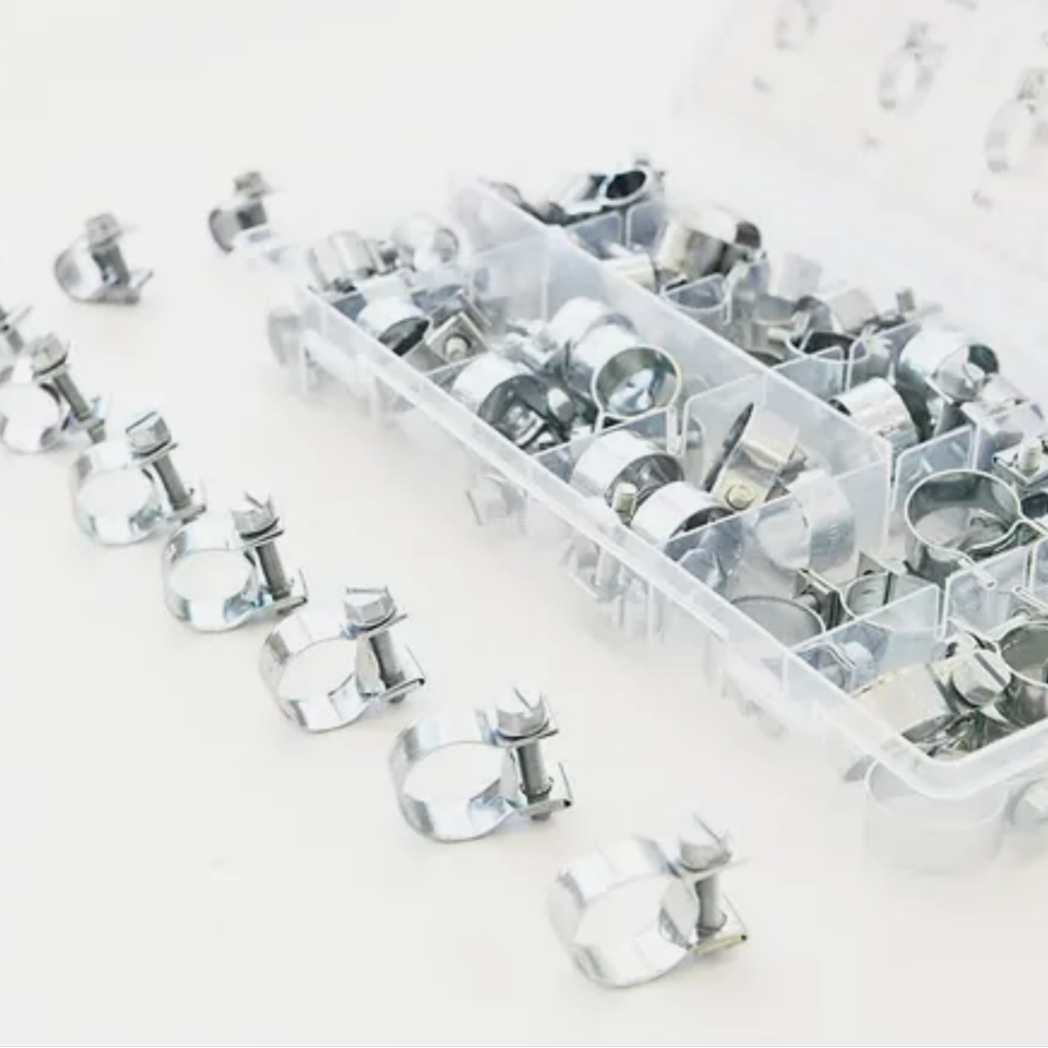 Mini Hose Clamps Fuel Line Clips Pipe For Air Petrol Assortment Boxes ...