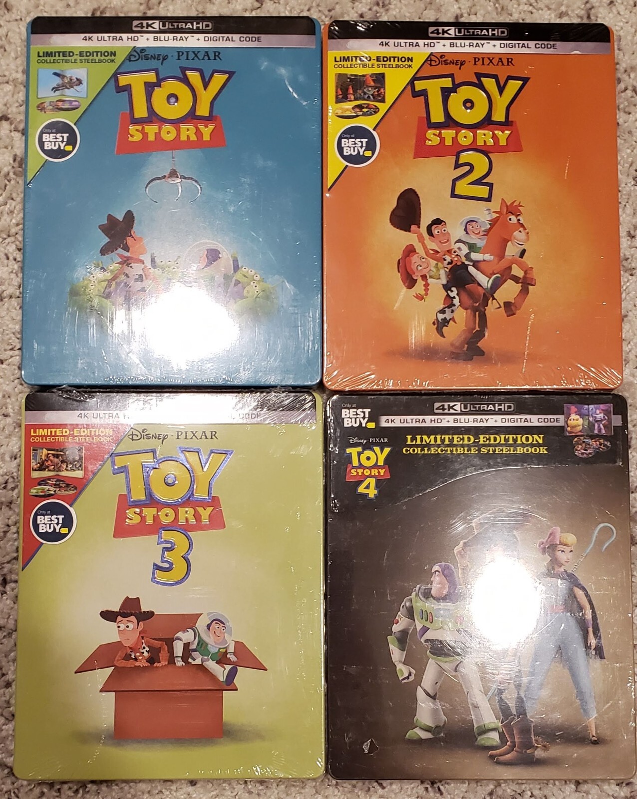 TOY STORY 1 2 3 4 4K UHD Blu-ray Digital Steelbook Collection Best Buy ...
