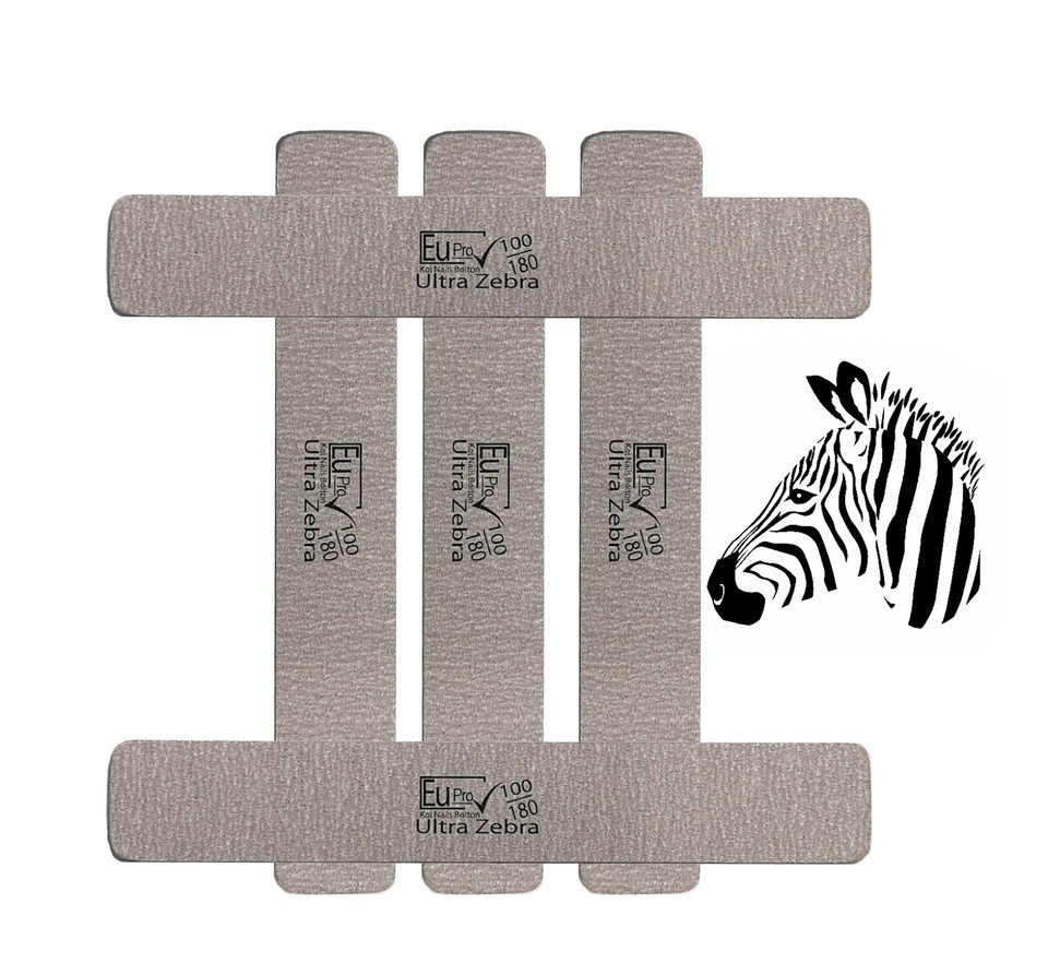 Ultra Zebra Salon Quality 5* Emery Nail File 100 180 Grit Manicure Eu ...
