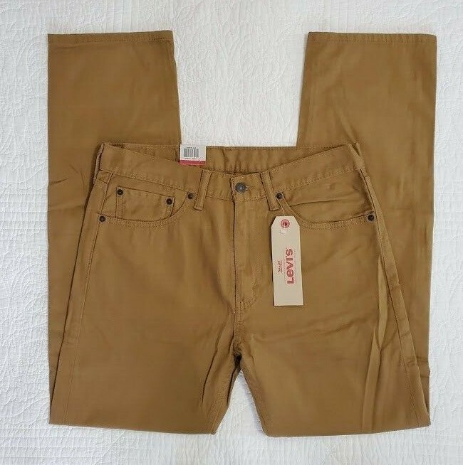 NEW Men's Levis 505 Regular Jeans Straight 005051465 Light Brown 30 32 ...