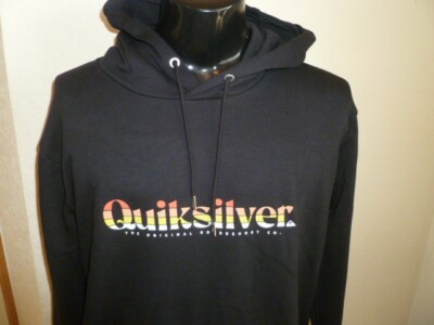 Quicksilver Mens Black Hooded Sweatshirt Hoodie Pullover Size Medium M ...