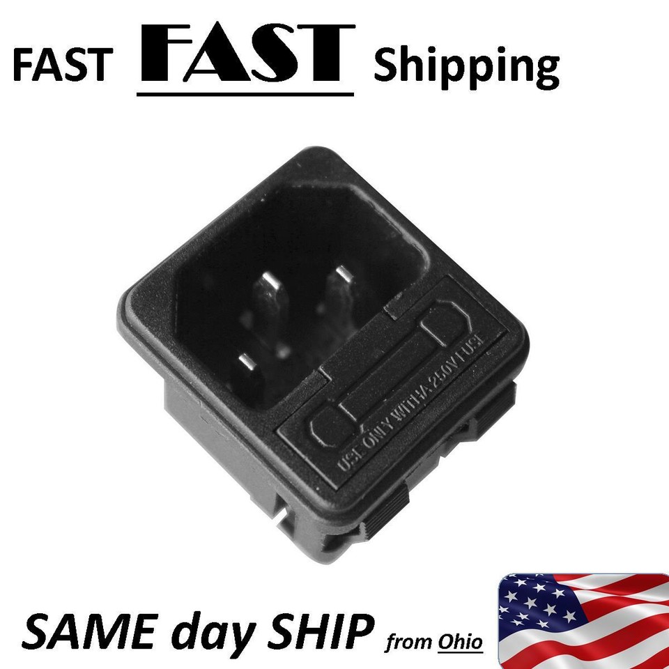 Computer Part AC Power Socket 120V 15A with FUSE Holder IEC320 C14 ...