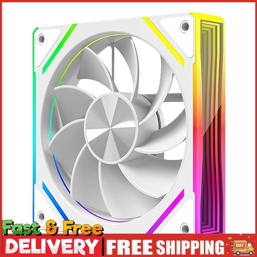 120mm PC Case Fan 4 Pin PWM Case Fan for Computer Case Cooling (White ...