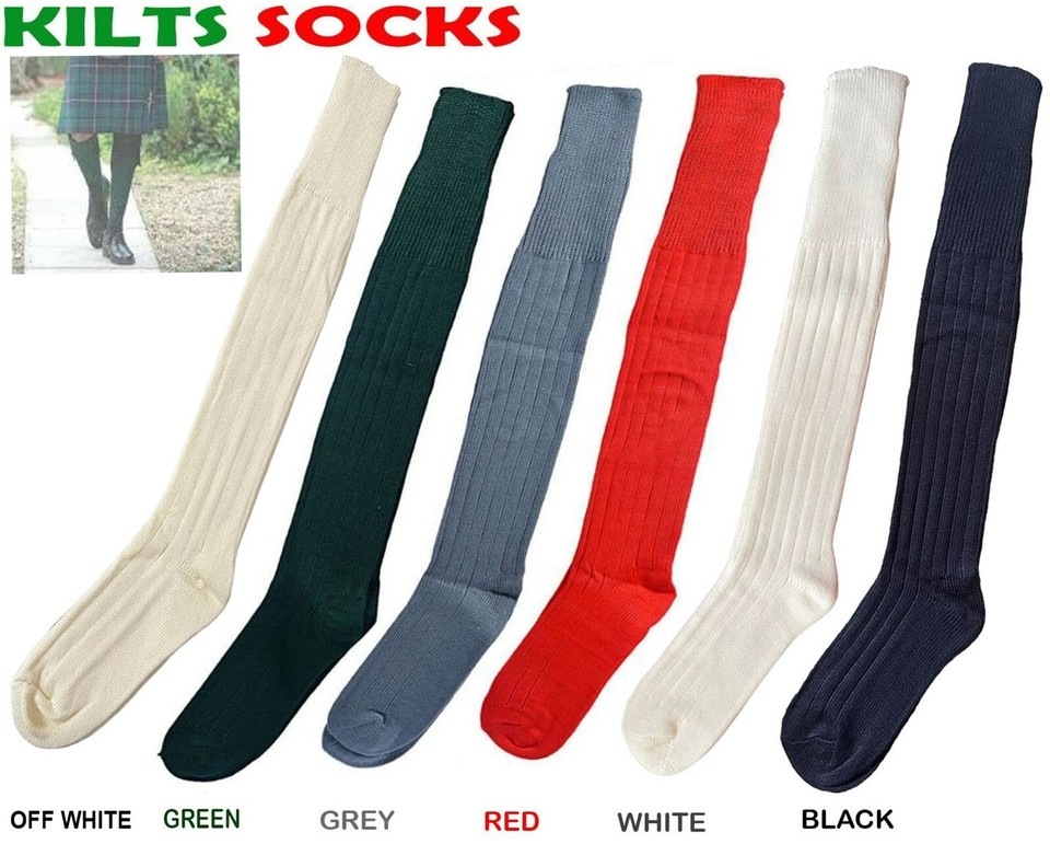 Men's Traditional Scottish Highland Kilt Wear Hose Wool Long Socks ...