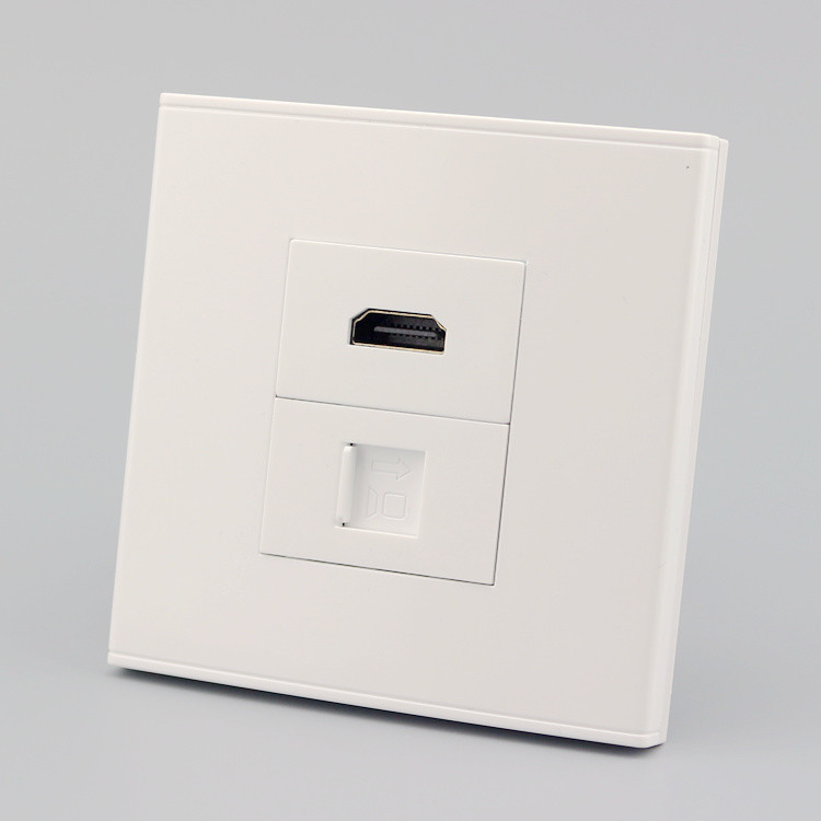 1x Wall Face Plate Network Ethernet LAN CAT6 + HDMI Outlet Faceplate ...