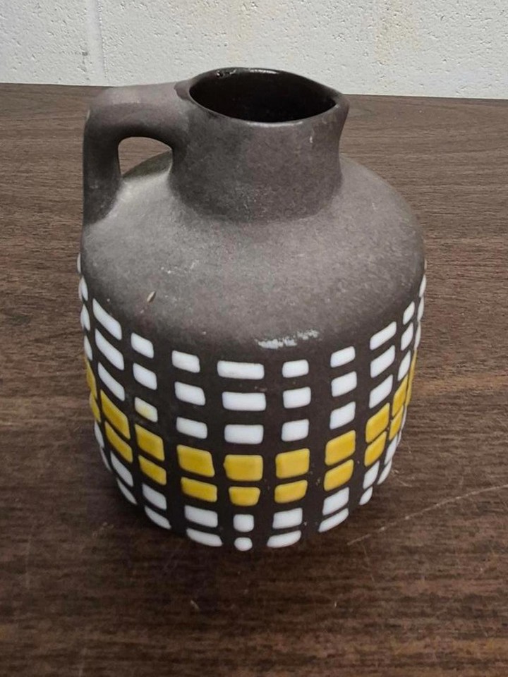 Vintage mini Ceramic Pitcher/Vase with Grid Design | eBay UK