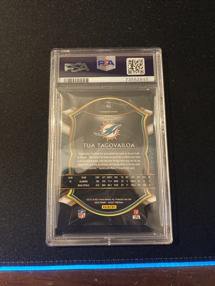 2020 Select Light Blue Die-cut Tua Tagovailoa PSA 10 Gem mint 💎 | eBay