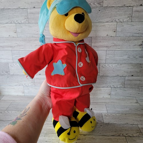 Disney Fisher Price 2002 Winnie The Pooh Sing N Snore Plush Red PJ Bees ...