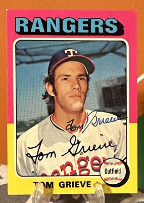 1975 Topps #234 Tom Grieve Auto Signed Autographed Rangers EX-NM ...