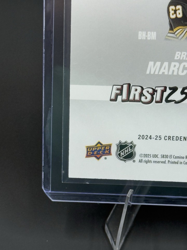 Brad Marchand 2024-25 UD Credentials First 250 Fans Bobble Head /250 # ...