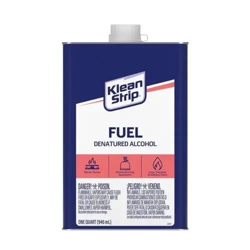 Klean Strip Denatured Alcohol Fuel 1 Qt Can Liquid Solvent Cleaner ...