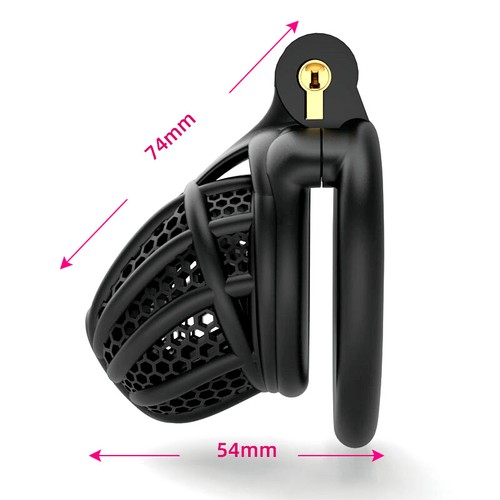 NEW Male Chastity Device Resin Cage Men Bird Lock Belt 4 Rings Restrain ...