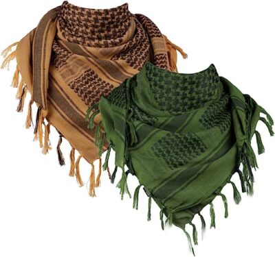 Multifunctional Shemagh Head Scarf - 100% Cotton Keffiyeh Arab Desert ...