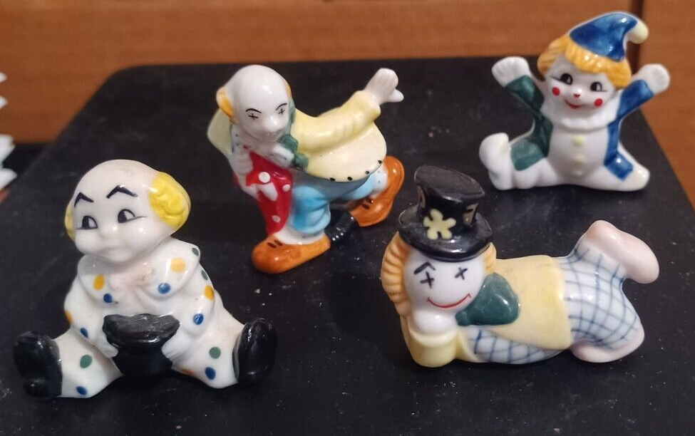 Set of 4 Vintage Big House Porcelain Miniature Clown Figurines | eBay