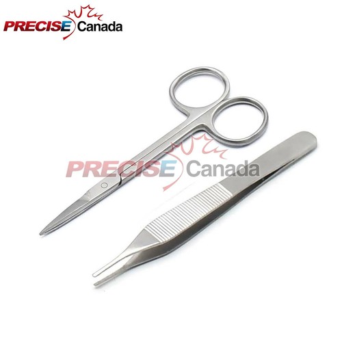 2 Pcs Classic Suture Removal Kit Adson Forceps Scissors Set Surgical ...
